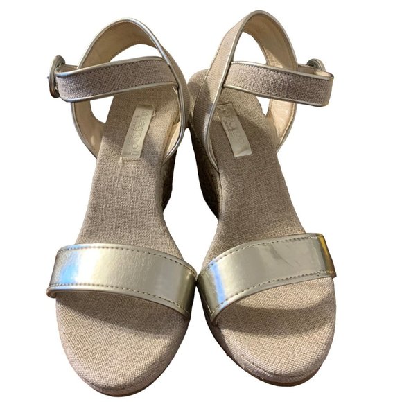 Maypol | Shoes | Maypol Silver Sling Back Espadrille Strappy Wedge 4 ...